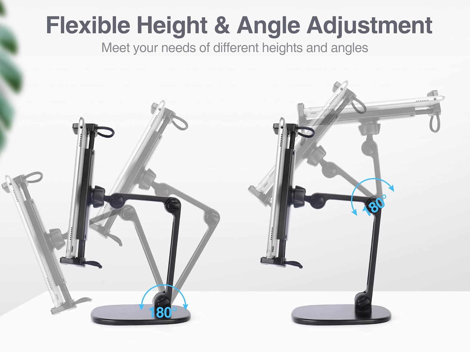 Elitehood Tablet Stand, Height Adjustable, 360 Rotating, Compatible with 4.7"-11" Tablets and Phones