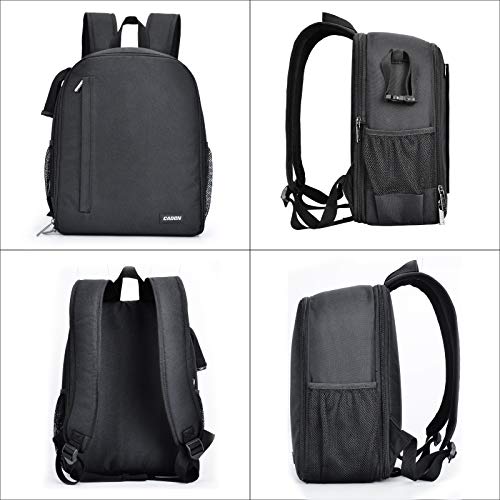 CADeN Camera Backpack Bag for DSLR/SLR Mirrorless Camera Waterproof with 14 inch Laptop Compartment, USB Charging Port, Tripod Holder, Rain Cover, Camera Case Compatible for Sony Canon Nikon Black
