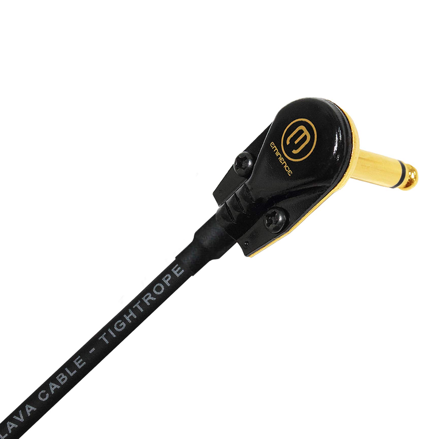 3 Units - Lava Tightrope (Black) - 5 Inch - Guitar Bass Effects Instrument, Patch Cable with Premium Gold Plated ¼ Inch (6.35mm) Low-Profile, Right Angled Pancake type TS Connectors