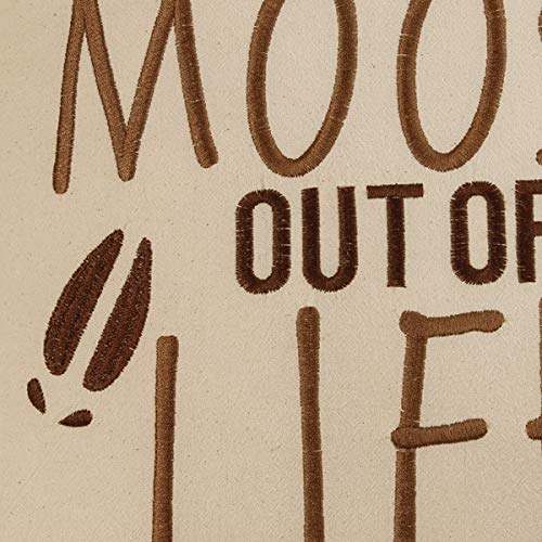 C&F Home Moose Out of Life Pillow Embroidered Beige 18" X 18" Square Soft Woven Pillow for Couch Sofa Bed Chair Cotton 18" x 18" Beige