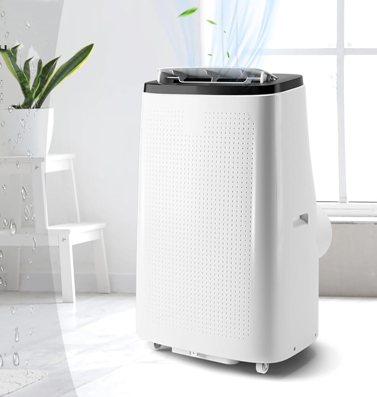 14000Btu Portable Air Conditioner With Remote Control for Rooms,3 In 1 Portable Ac Unit, Quiet Cooling Up to 700 Sq Ft, Dehumidifier & Fan Modes, 24-Hr Timer, Includes Window Kit, White