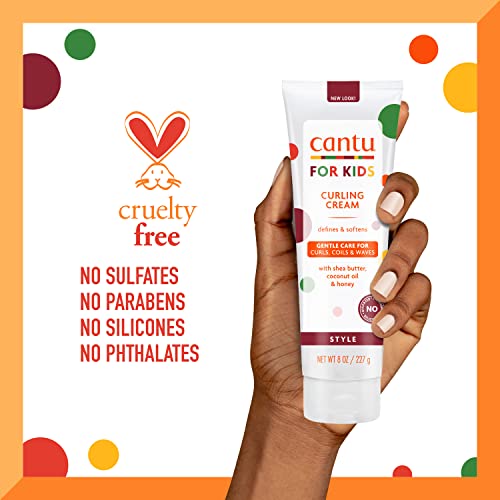 Cantu Care for Kids Paraben & Sulfate-free Curling Cream with Shea Butter, 8 oz (Pack of 3)