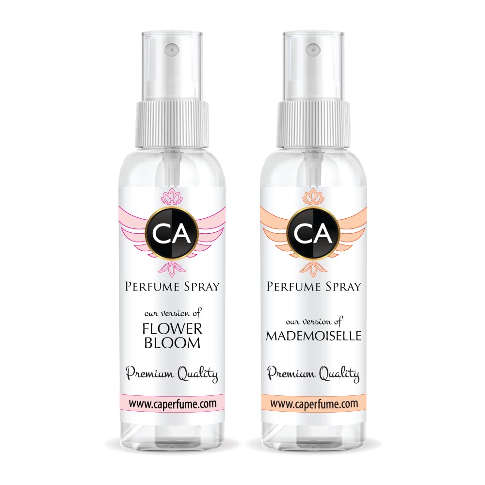 CA Perfume Impression of (Flowerbloom + Mademoiselle) Travel Size Sample Fragrance Refillable Atomizer Long Lasting Eau de Parfum (Cologne) Sprayer / 2 Fl Oz/ 60 ml