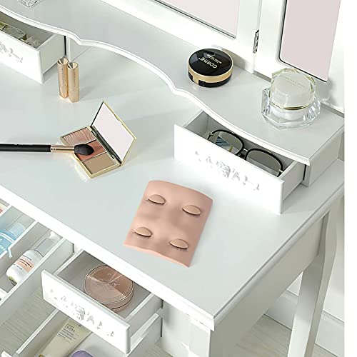 Embagol Lash Mannequin Head With 2 Pairs Replacement Eyelids For Eyelash Extension Removable Realistic Eyelids Makeup Lash Extension Training Practice Beginner Friendly Soft Silicone Lash Accessories