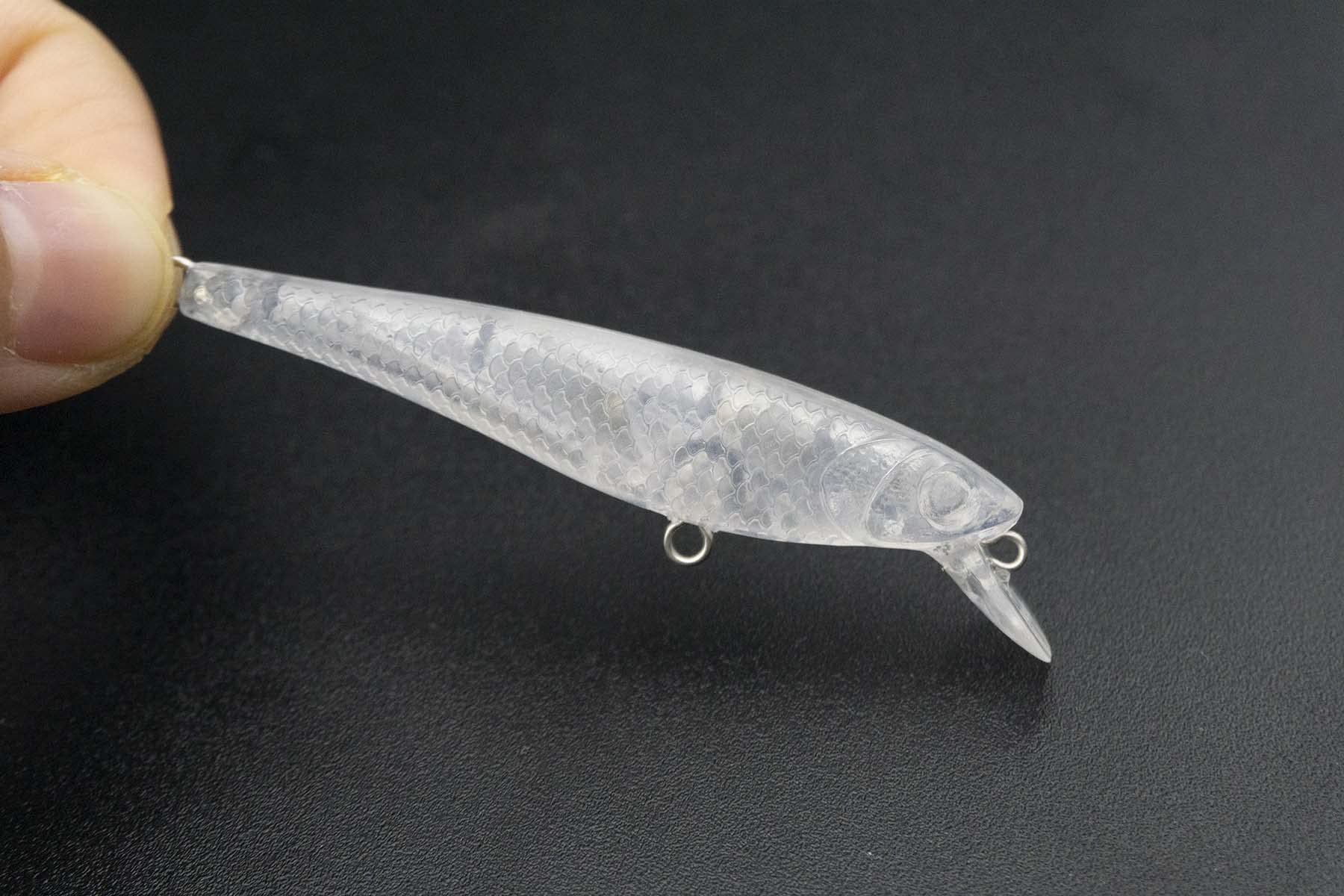 10PCS Unpainted Lure Blanks 3.26g 6.8cm with Free 3mm Special Eye Crankbait Simulation Blank Body Clear Hard Baits Trout Salmon Minnow Lure Popper Lures Topwater Freshwater LQN25