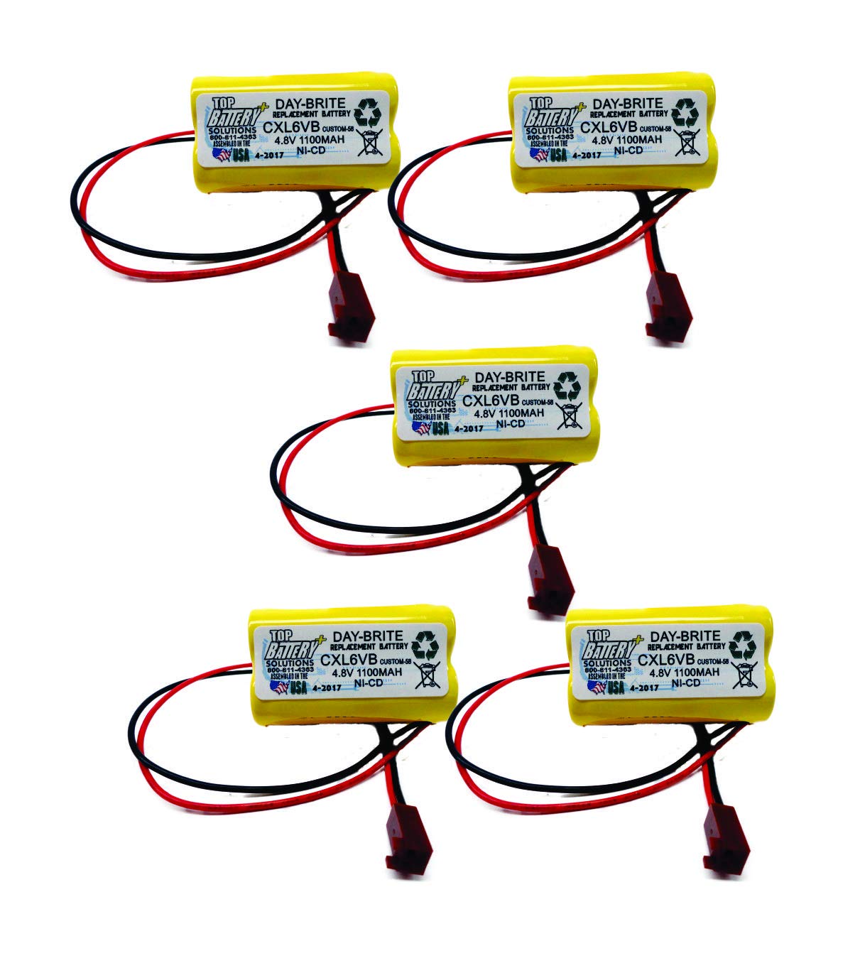 5PC Day-Brite CXL6VB Replacement Battery