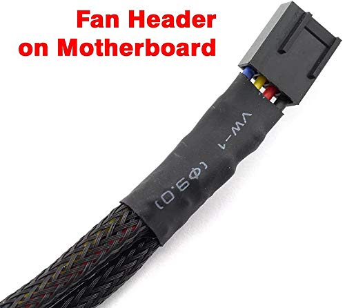 3 Way 4 Pin PWM Fan Splitter,Adapter Cable Sleeved Braided Y Splitter PC 4 Pin Fan Extension Power Cable Fan Header Splitter,Converter for Computer ATX Case Cooling Fan Cable(1to3-5p)