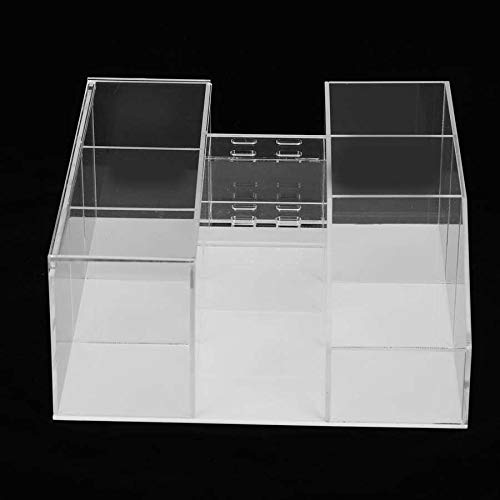 Eyelash Beauty Organizer, Acrylic Eyelash Grafting Tool Storage Beauty Tool W/Tweezers Holder Display Boxes for Home Eyelash Salon (Transparent)