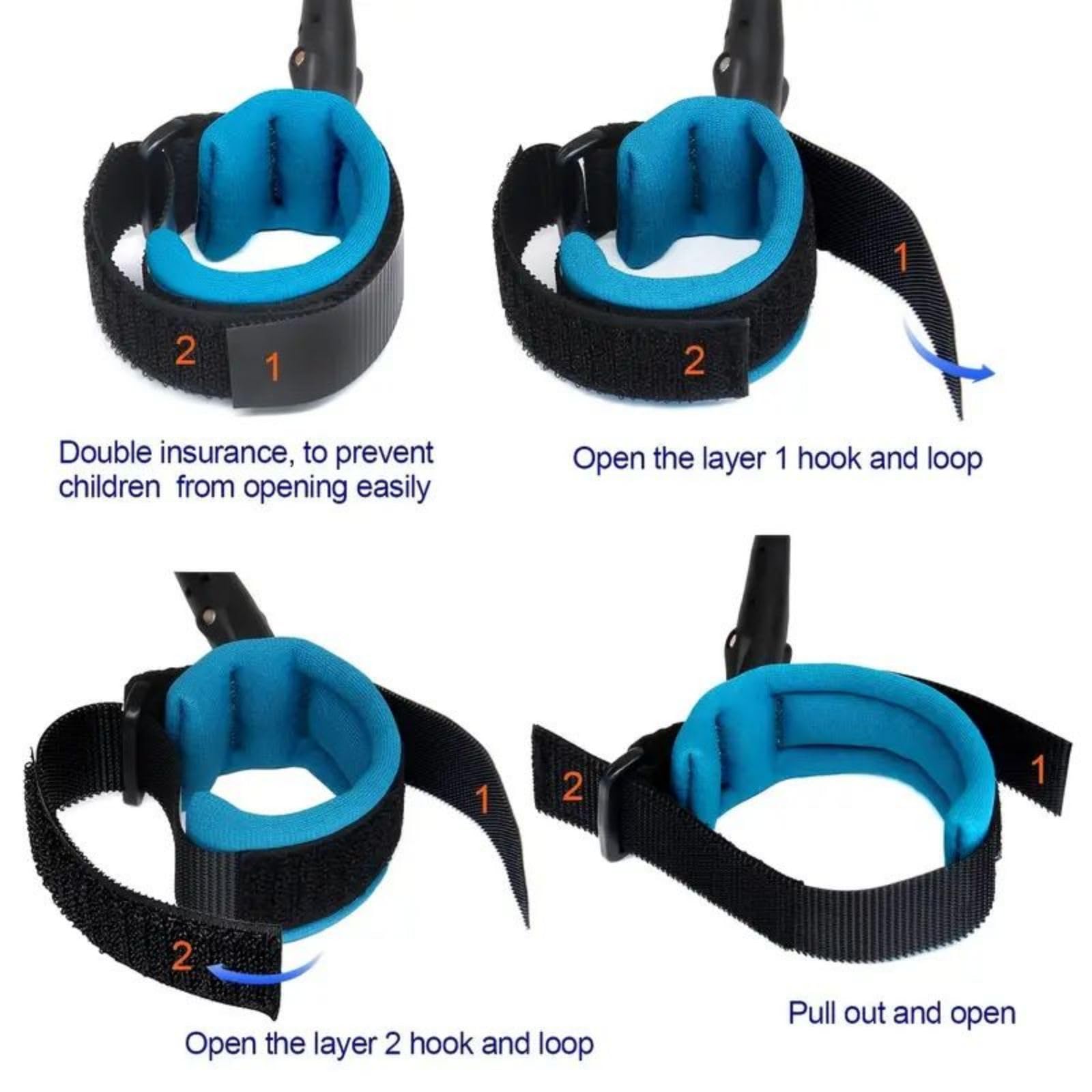 Anti Lost Wrist Link for Toddlers, Toddler Leash Wrist Baby Safety Leashes Wrists for Kids,Boys, Child (2M, Blue)