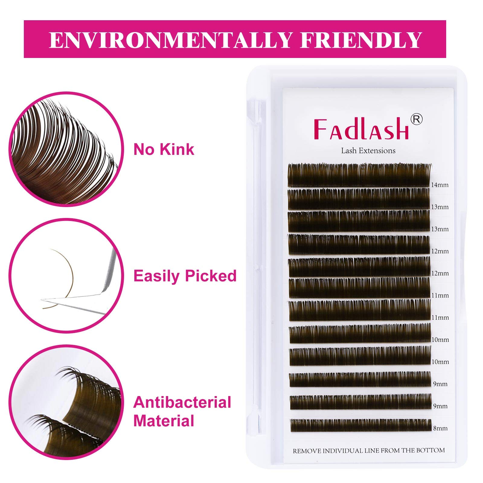 Eyelash Extensions D Curl Individual Lashes 0.15 Mixed Tray 8-14mm Brown Lash Extensions Supplies Classic Eyelashes Professional Salon Use (0.15-D, 8-14mm Mix)