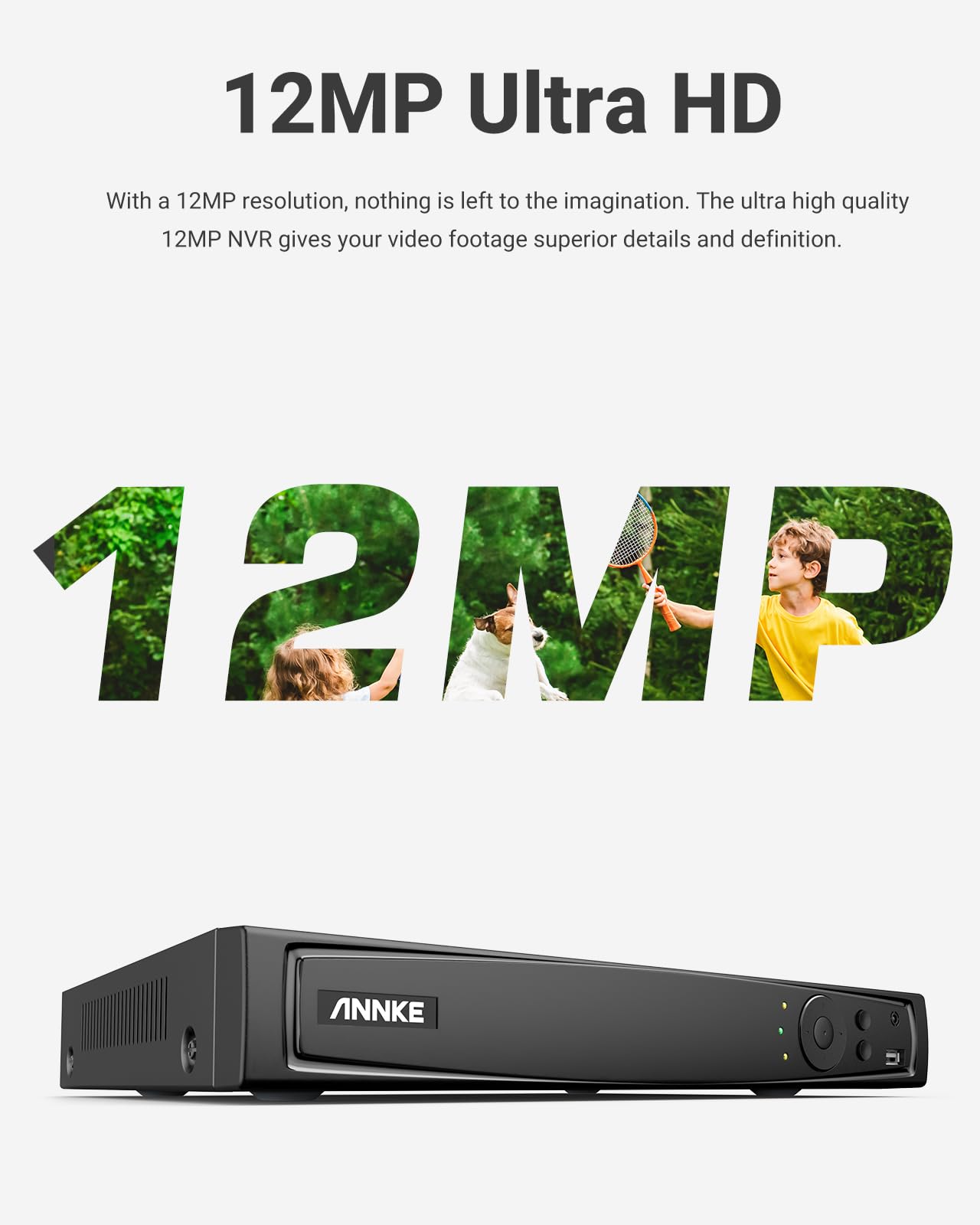 ANNKE 12MP 16 Channel PoE NVR with 2TB Hard Drive, Ultra HD Home Security Network Video Recorder Supports 12MP/8MP/5MP/6MP/4MP ANNKE PoE IP Cameras, 24/7 Surveillance Recording, 4CH AI Features