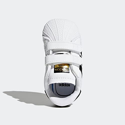 adidas Originals unisex child Superstar Sneaker, Core White/Black/White, 4 Toddler US