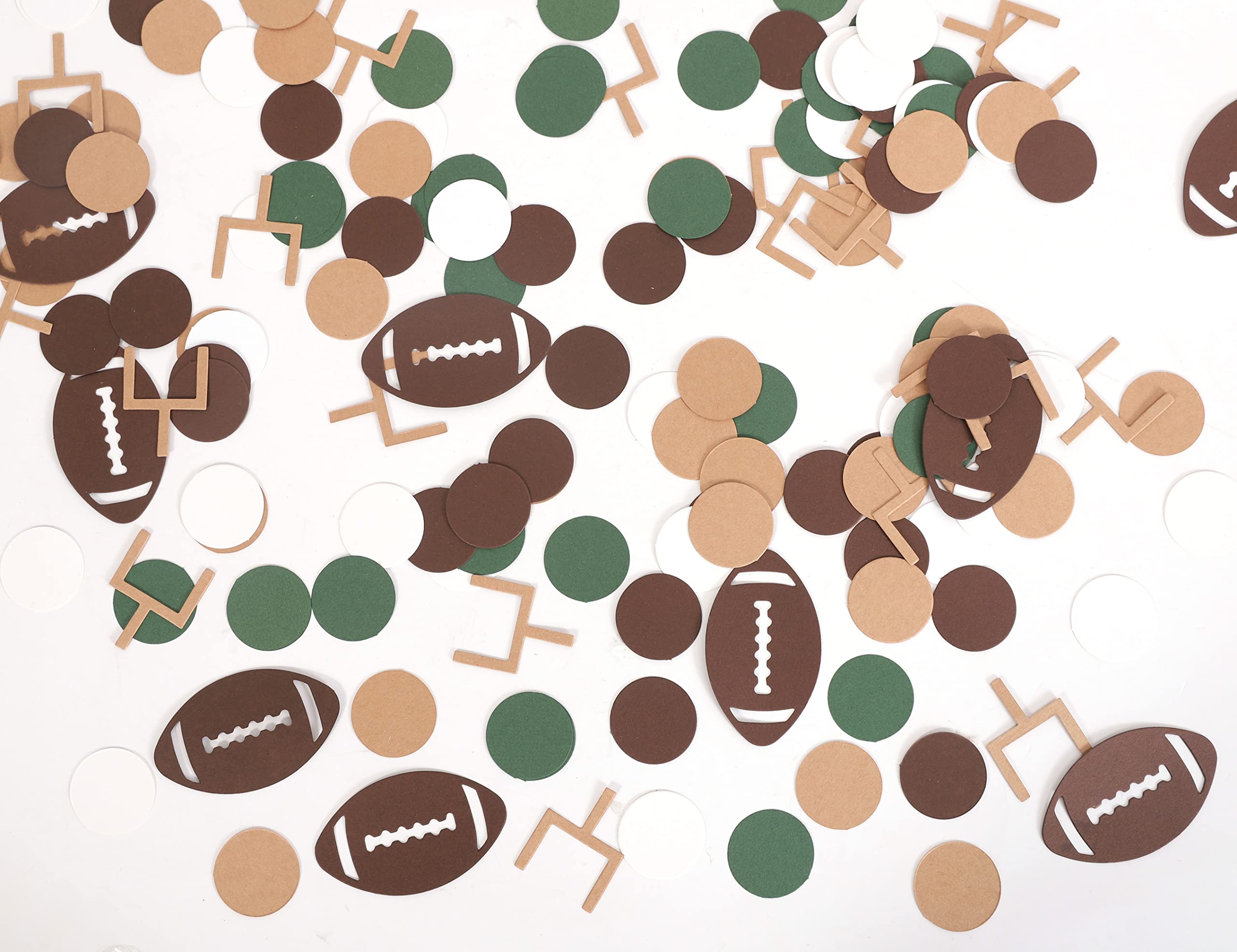 210 Pieces Football Party Table Confetti - First Year Dow,Baby Shower Sport Game Day Party Supplies,Superbowl Party Decorations,First Touch Down,Baby Boy,Brown Olive,First Year Down Football Birthday