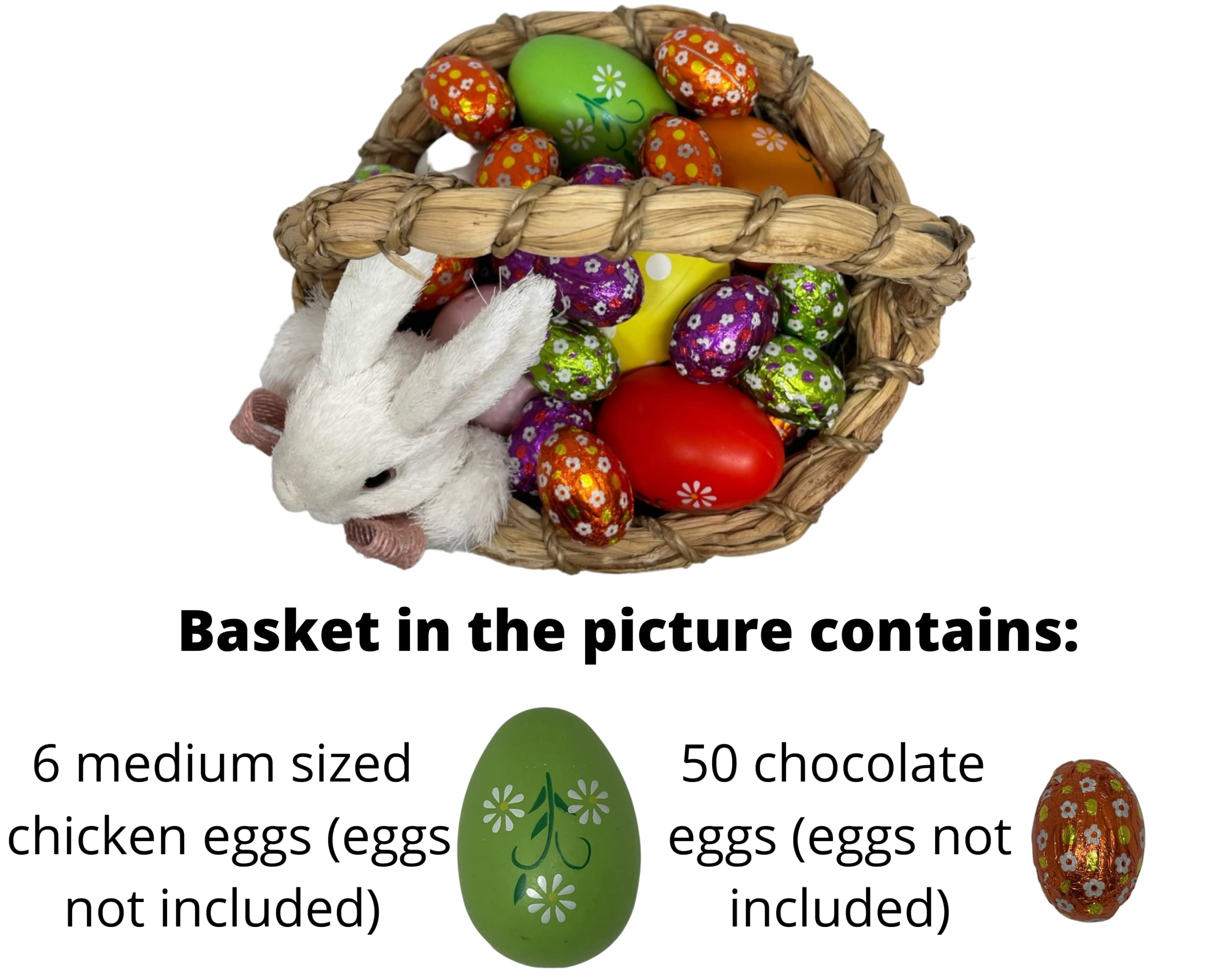 AXI Easter Bunny Basket for Kids, Eggs Hunt Basket, for Boy and Girl, Made of Natural Wood, Easter Decorations Party Supplies