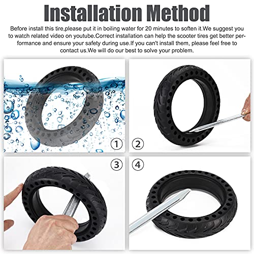 Cooryda Solid Tire for Xiaomi m365 Electric Scooter Mijia Mi m365 pro/gotrax gxl V2/gotrax XR, 8.5 inches Electric Scooter Wheels 8 1/2'' Front or Rear Replacement Honeycomb Solid Tires(2 Piece)