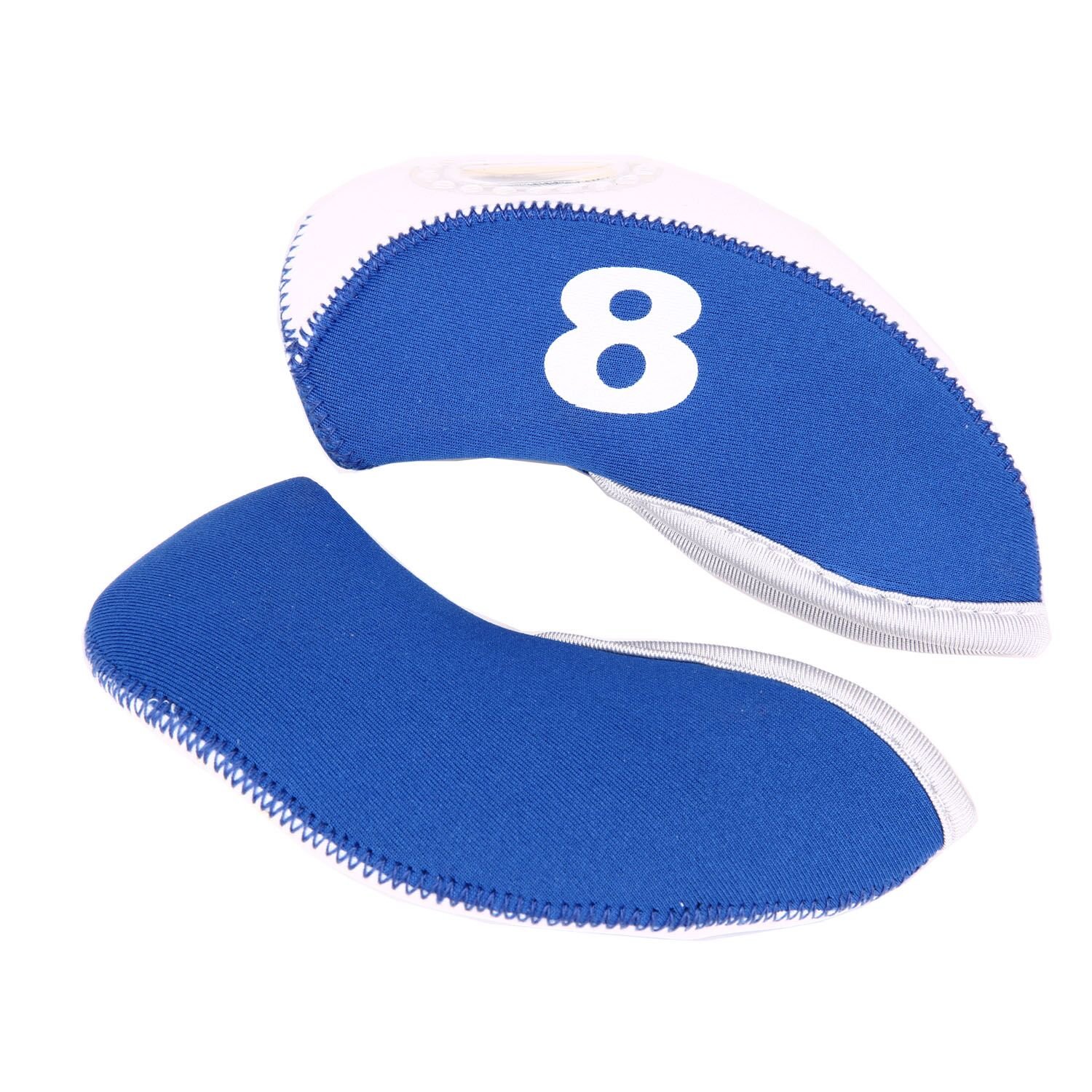 10pcs/set Golf Iron Club Head Covers with Numbers Neoprene Top Window Iron Covers(Blue&Black)