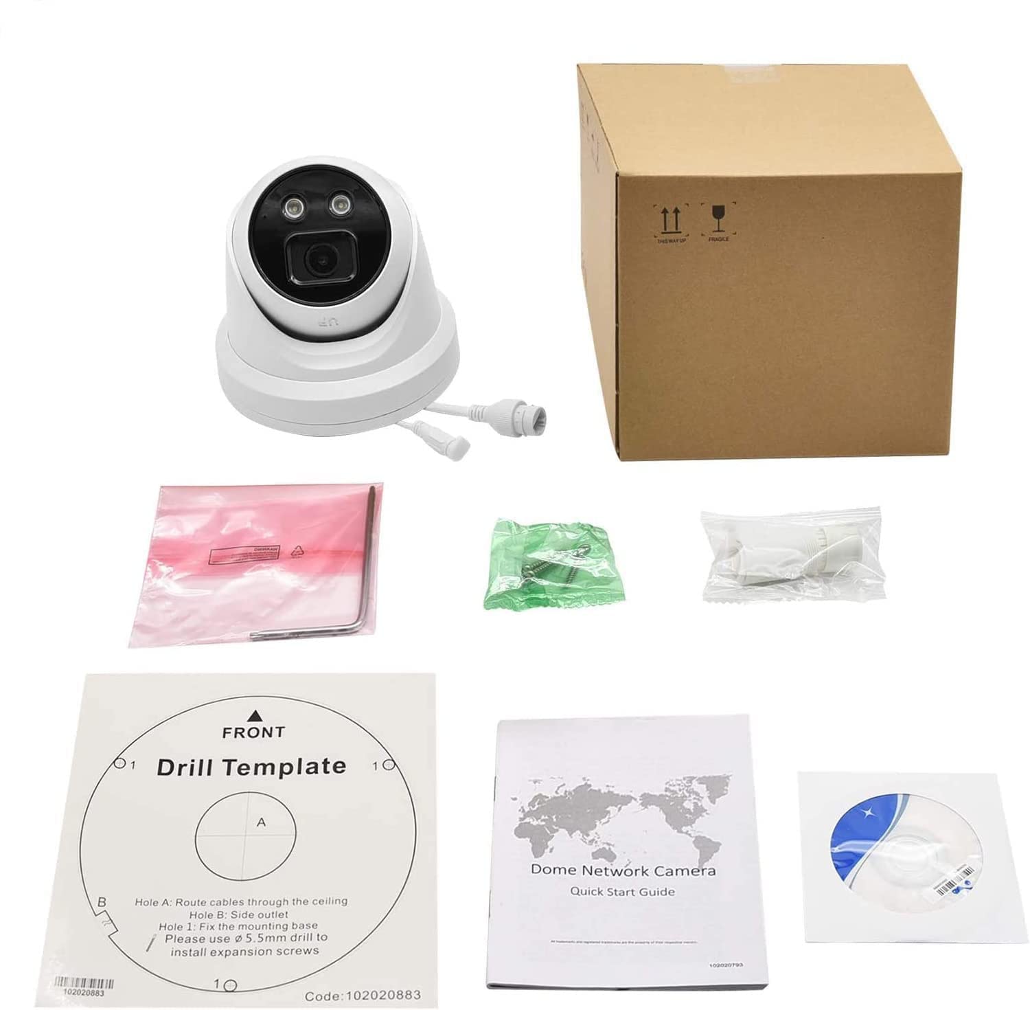HITOSINO 4MP PoE IP Camera - 2.8mm, Strobe Light and Audible Warnning,WDR,H.265+,IP67,Built-in Two-Way Audio,Human and Vehicle Detection