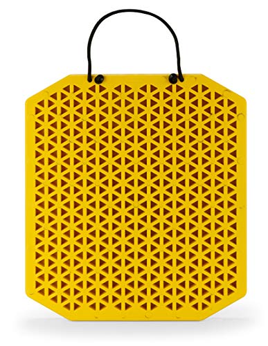 Camco 44545 Heavy-Duty Extra-Large Stabilizer Jack Pads with Handle - Prevent Trailer Jacks from Slipping Into Soft Ground - Includes (2) Jack Pads, Yellow