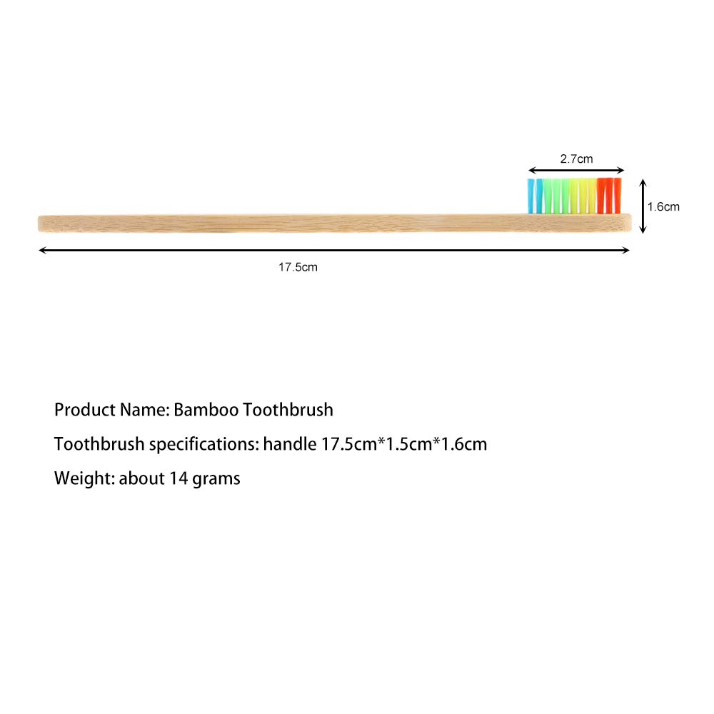 5pcs Lot Natural Bamboo Toothbrush Biodegradable Toothbrush with Soft Fibre Made with Rainbow Nylon Infused Bristles in Recycled Packing