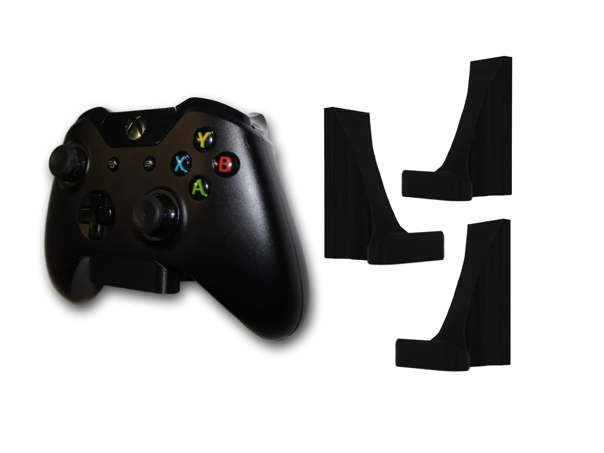 3d Lasers Lab [3 Pack] Holder Stand for XBOX ONE/Elite/Series X & S Controllers | Mount Anywhere with No Wall Damage | Organize Your Gaming Space | Anti-Slip Hangers (Black, 3)