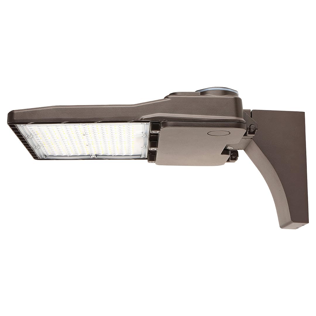 100W LED Pole Light with Photocell - 120-277VAC - 4000K - IP65 LED Shoebox Light - Wall Mount LED Parking Lot Light, 14200 Lumens, 0-10V Dimmable, UL Listed - DLC Premium Listed - 5 Years Warranty