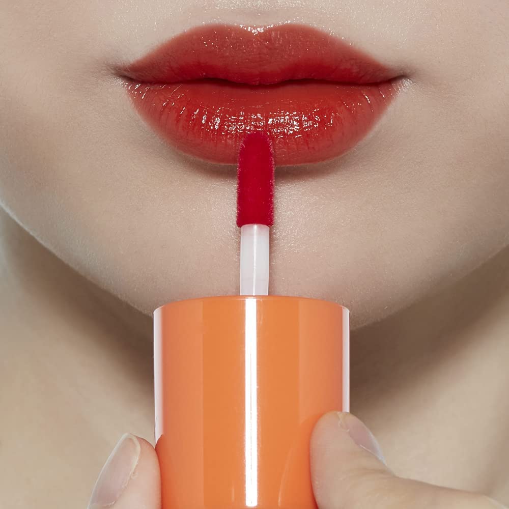 ETUDE Dear Darling Water Tint - Orange Ade | Vivid Color Lip Stain with Moisturizing Weightless & Non-sticky Finish Lip Stain | Smudge-proof Lip Tint | Korean Makeup, Perfect for Gift
