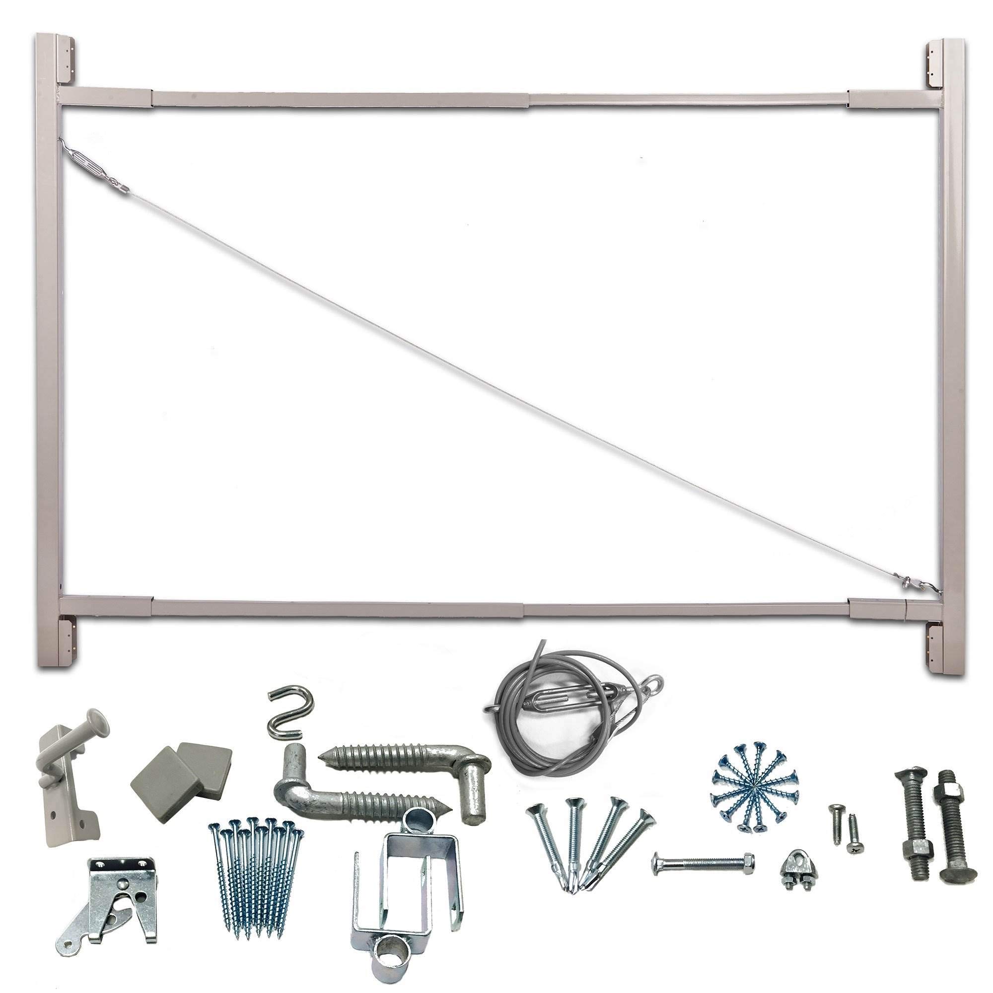 Adjust-A-Gate Steel Frame Anti Sag Impervious to Fade & Rust Adjustable Gate Building Kit with Patented Truss Cable System & Telescoping Bars, 2 Pack