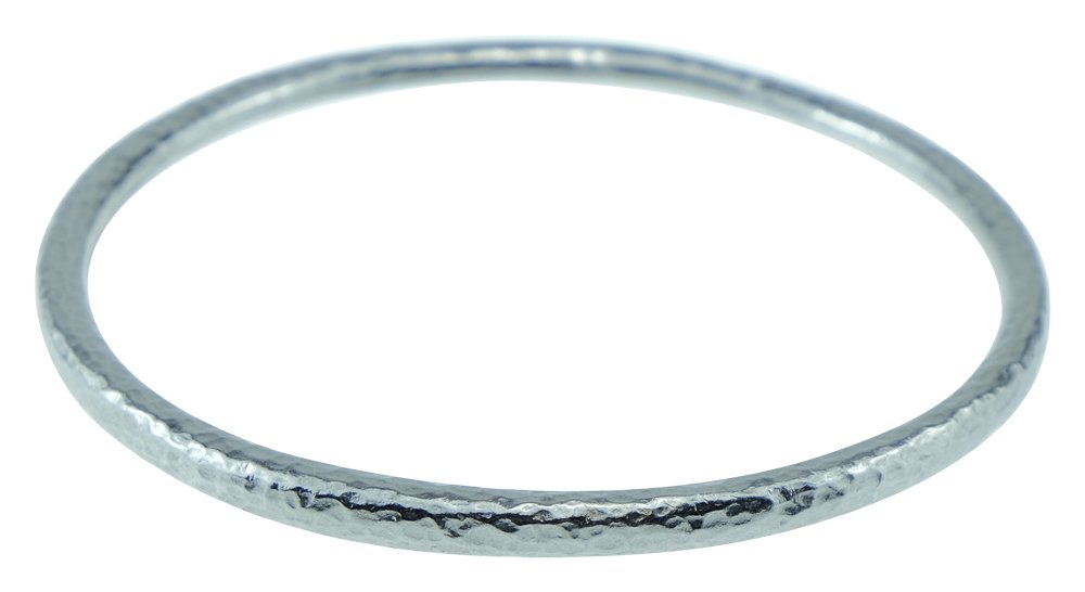 10th Anniversary Bangle for Him & Her - Pure Tin Beaten Bangle Inscribed With 10 Years … (Medium)