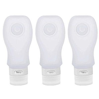 3oz Silicone Travel bottles - Travel Size Containers for Shampoo and Toiletries - Small Squeeze Bottle Set