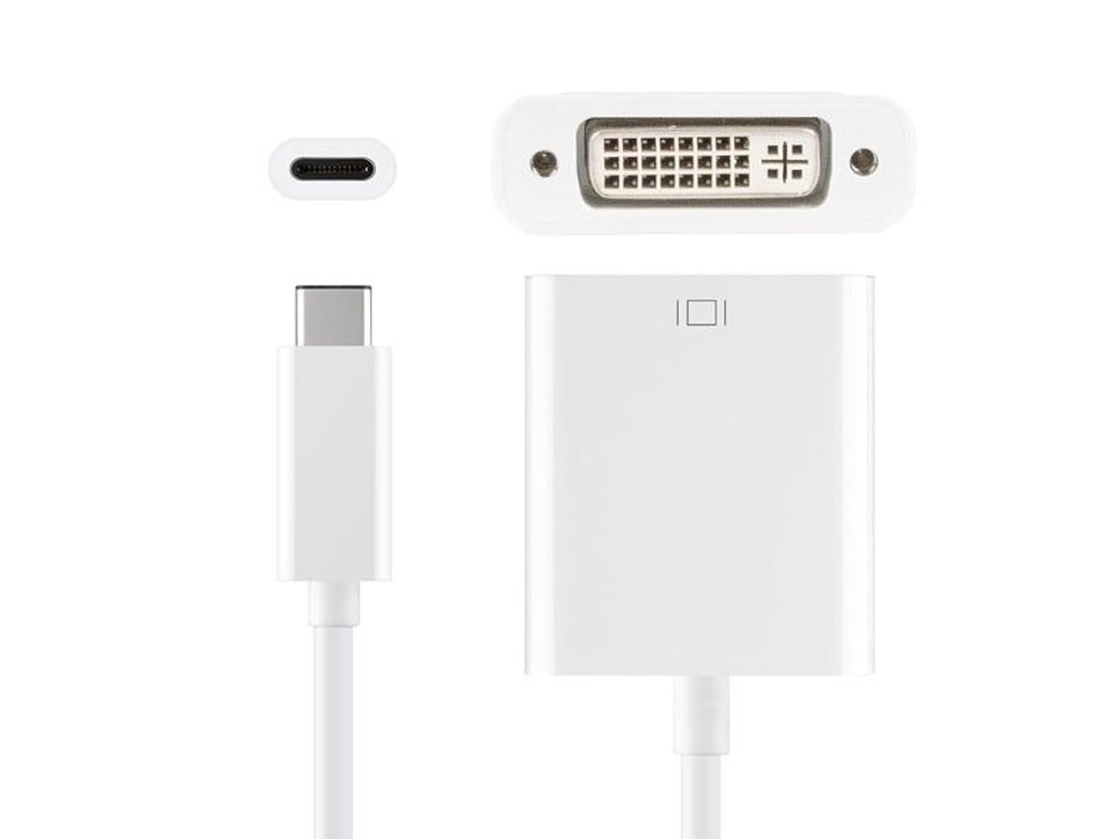 Cable Leader USB 3.1 Type C Male to DVI Female Adapter, 1080p Video Converter with HDCP Support, Compatible with iPhone 15 Pro/Max, MacBook Pro/Air, iPad Pro, Dell XPS 13, Samsung, White