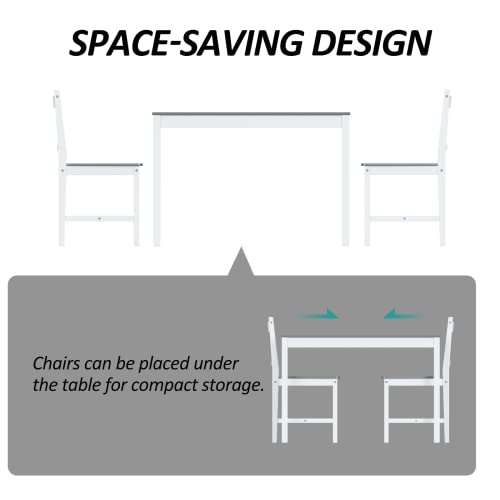 5-Piece Dining Table Set, Kitchen Dinner Table and 4 Chairs for 2-4 Person (Grey)