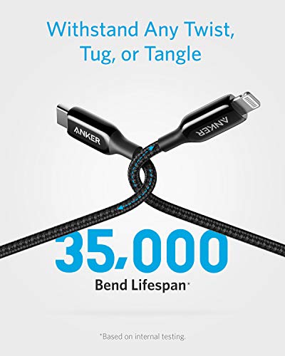 Anker USB C to Lightning Cable (6ft) Powerline+ III MFi Certified Lightning Cable for iPhone 13 13 Pro 12 Pro Max 12 11 X XS XR 8 Plus, AirPods Pro, Supports Power Delivery (Black)