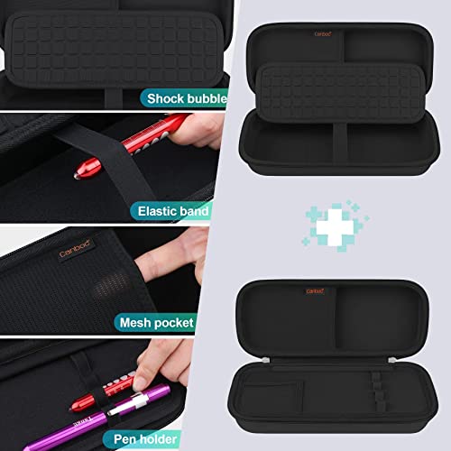 Canboc Stethoscope Case, Large Stethoscope Holder with ID Slot, Compatible with 3M Littmann Classic III, Lightweight II S.E., Cardiology IV Stethoscope, Mesh Bag fit Pen Light, Black+Black
