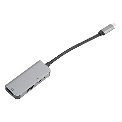 Docking Station 3 in 1 Type‑C to HDMI Hub Durable Easy to Carry Good Performance Portable for Computer