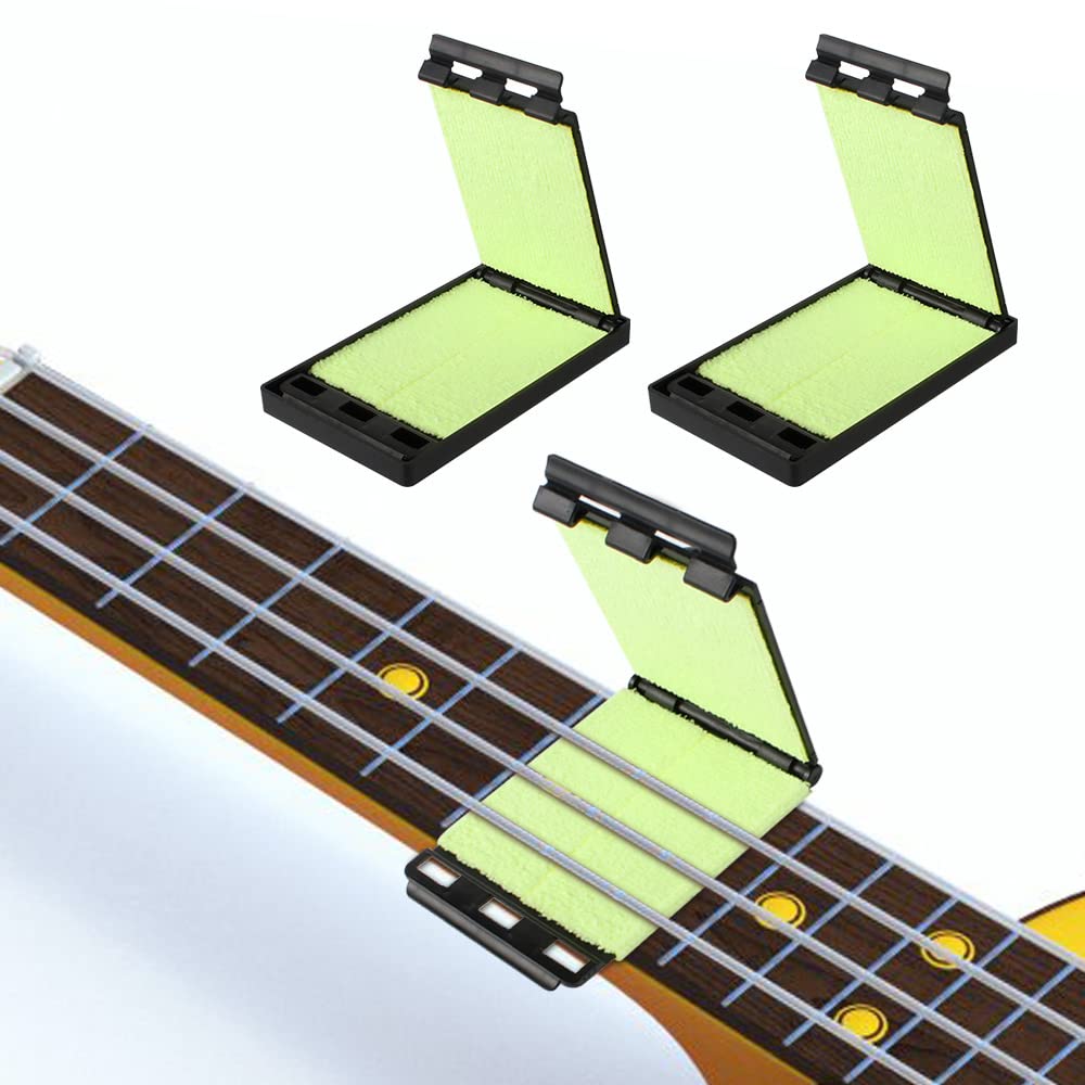2 Pack Dual Guitar String Cleaner for Guitar, Bass and Ukulele, Used for Cleaning String and Fretboard