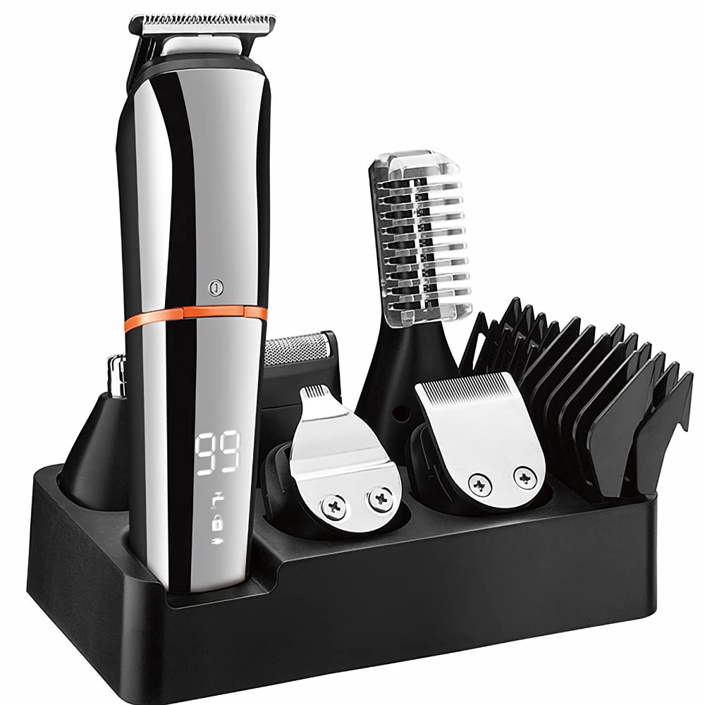 Hair Clippers Kit for Men, Multi-Function 6-in-1 Cordless USB Rechargeable Waterproof Hair Trimmer, Men's Grooming Kit
