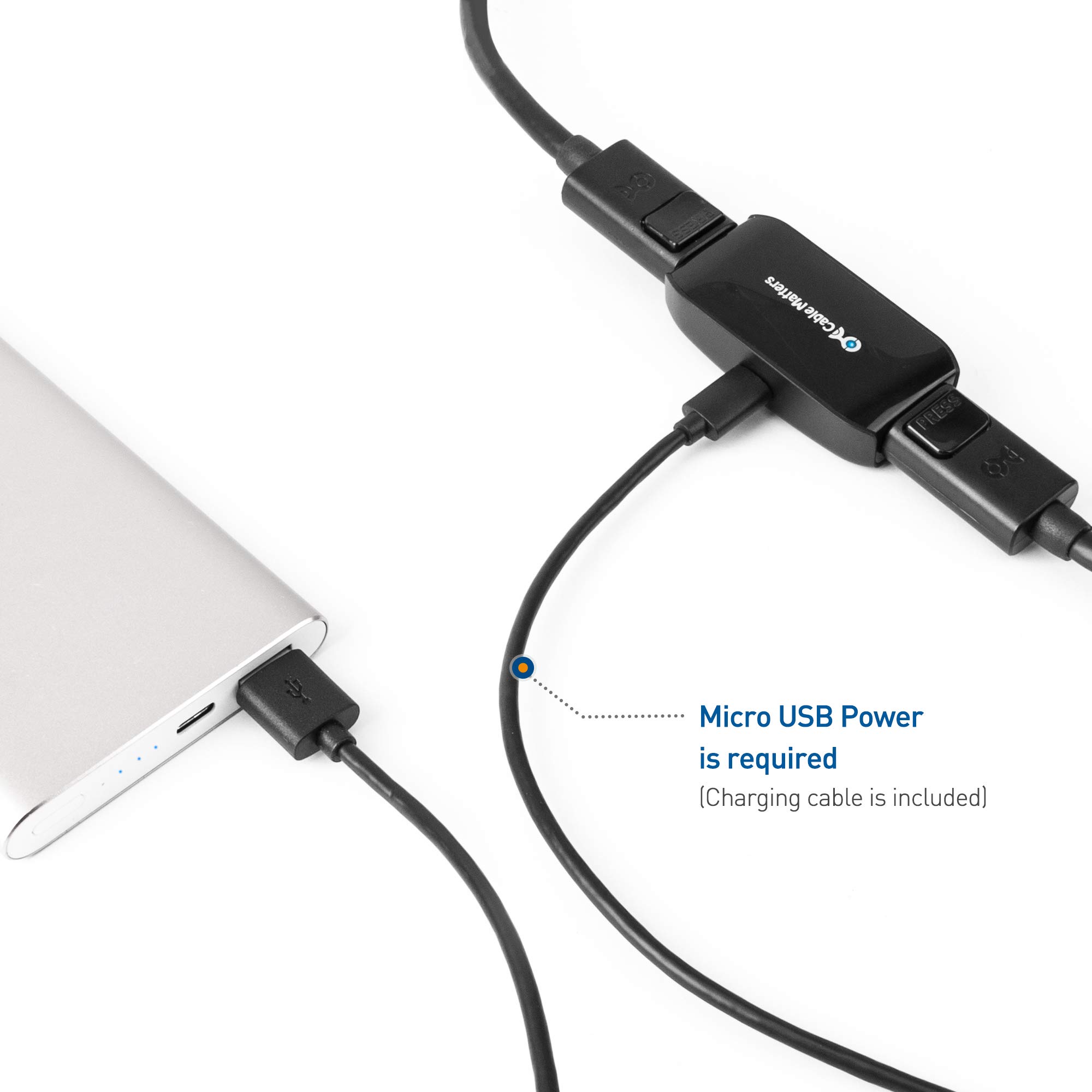 Cable Matters Active DisplayPort Repeater, Support 4K@240Hz up to 32ft, 4K@60Hz up to 80ft, (DisplayPort 1.4 Repeater, DisplayPort Signal Booster, DisplayPort Amplifier) for VR Headset, Gaming Monitor