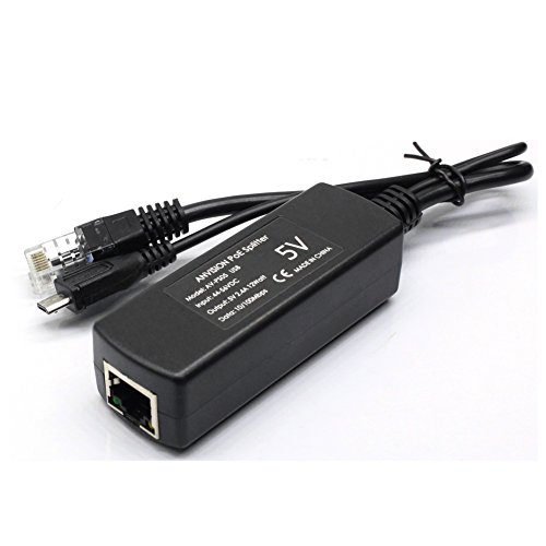ANVISION 2-Pack Active 5V 2.4A PoE Splitter Adapter IEEE 802.3af Compliant Micro USB 48V to 5V/2.4A for Tablets, Dropcam or Raspberry Pi, IPC, IP Camera and More