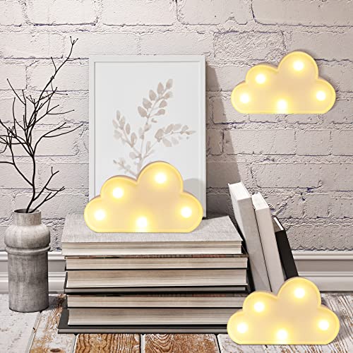3 Pcs LED Cloud Night Light Can Be Hung On The Wall Kids Room Room Light, Suitable for Birthday Party Holiday Decoration Baby Room Nursery Decoration (Cloud)