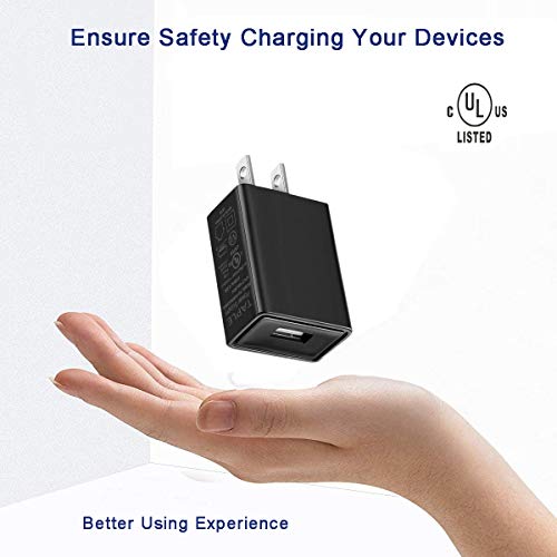 10W Power Adapter Tablet Fast Charger with 6.5Ft USB C and Micro USB Cable for Charging Fire HD Tablet and Kids Pro