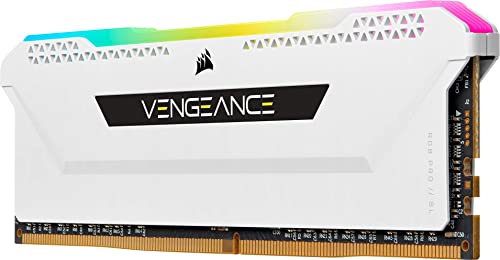 Corsair Vengeance RGB Pro 16GB (2x8GB) DDR4 3600 (PC4-28800) C18 1.35V Desktop Memory - White (CMH16GX4M2D3600C18W)