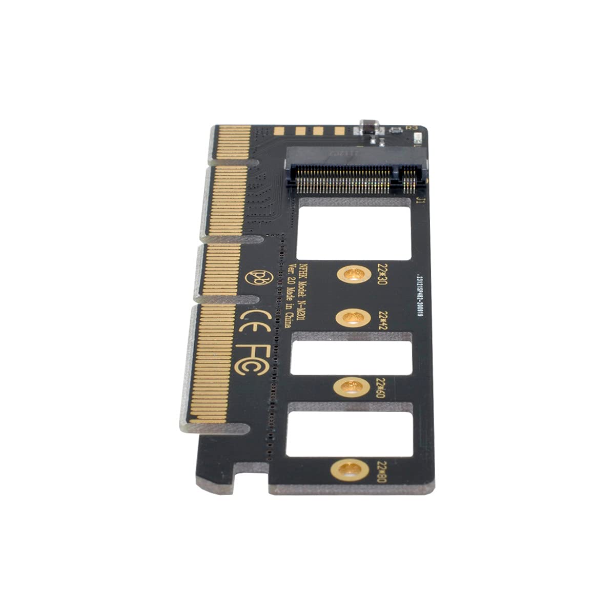 Cablecc NGFF M-Key NVME M.2 SSD to PCI-E Express 3.0 16x X4 Adapter Without Bracket Black
