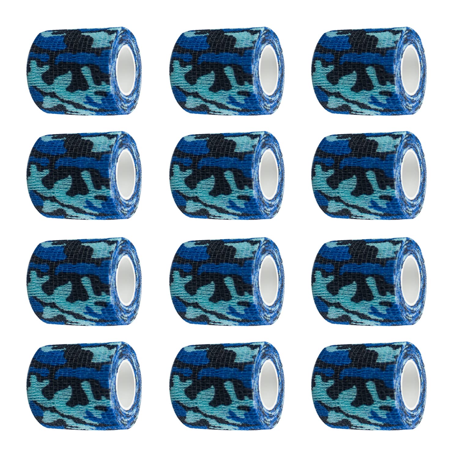 12-Pack Self Adhesive Cohesive Wrap Bandages, Tape Self Adherent, Strong Elastic Sports Tape, 2 inches x 5 Yards