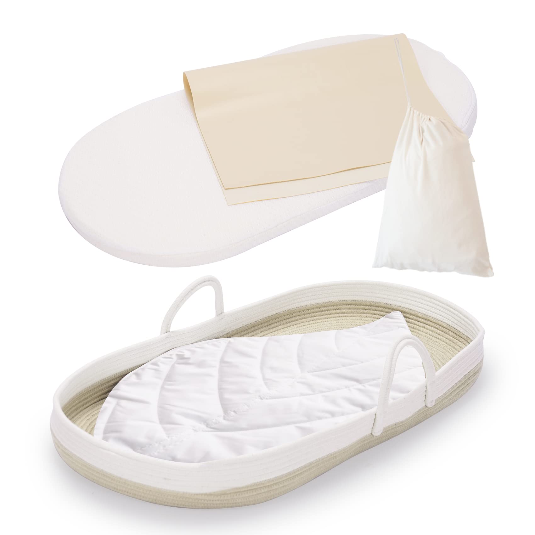 Baby Diaper Changing Basket, Nursery Set with Thick Pad, Cushion and Storage Bag