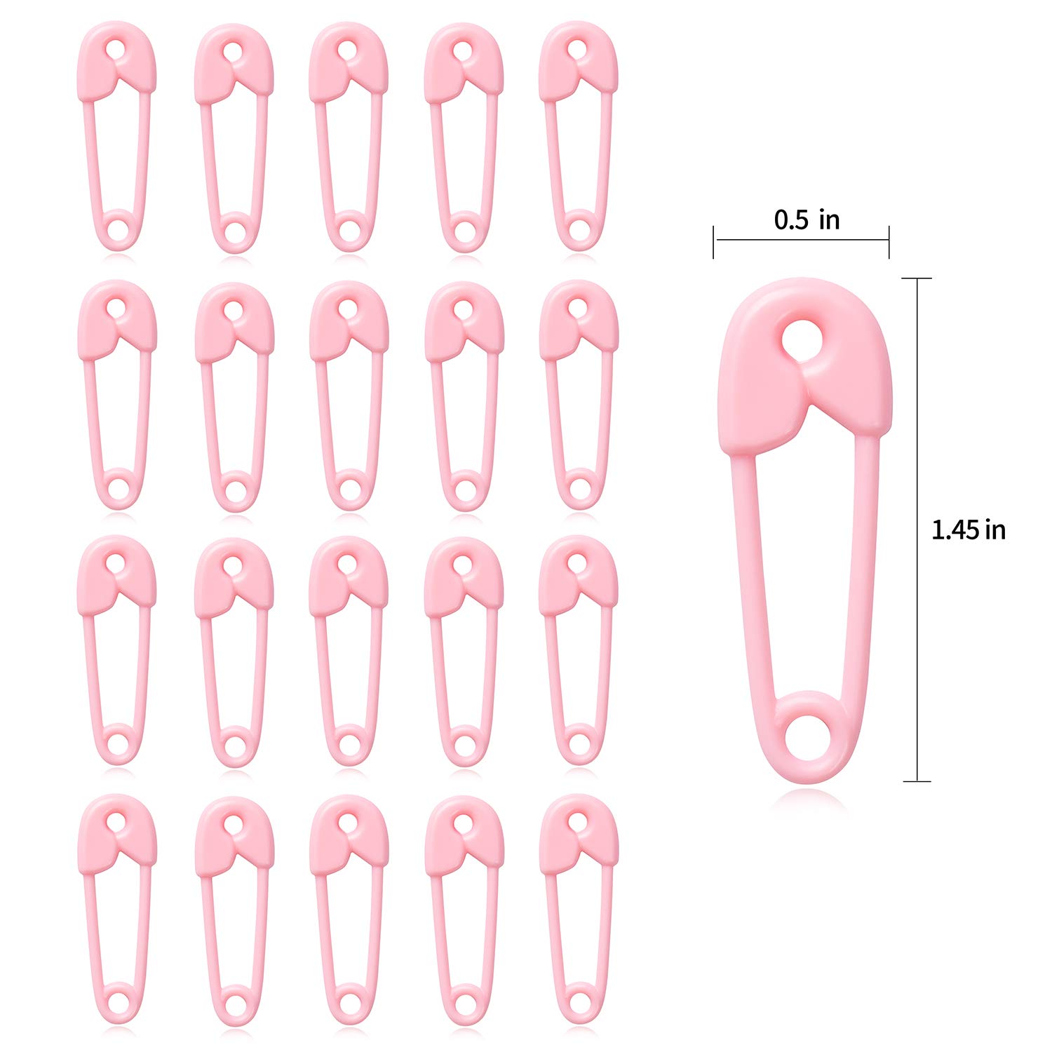 144 Pieces of Plastic Safety Pin Girl Baby Shower Preferred Charm (Pink)