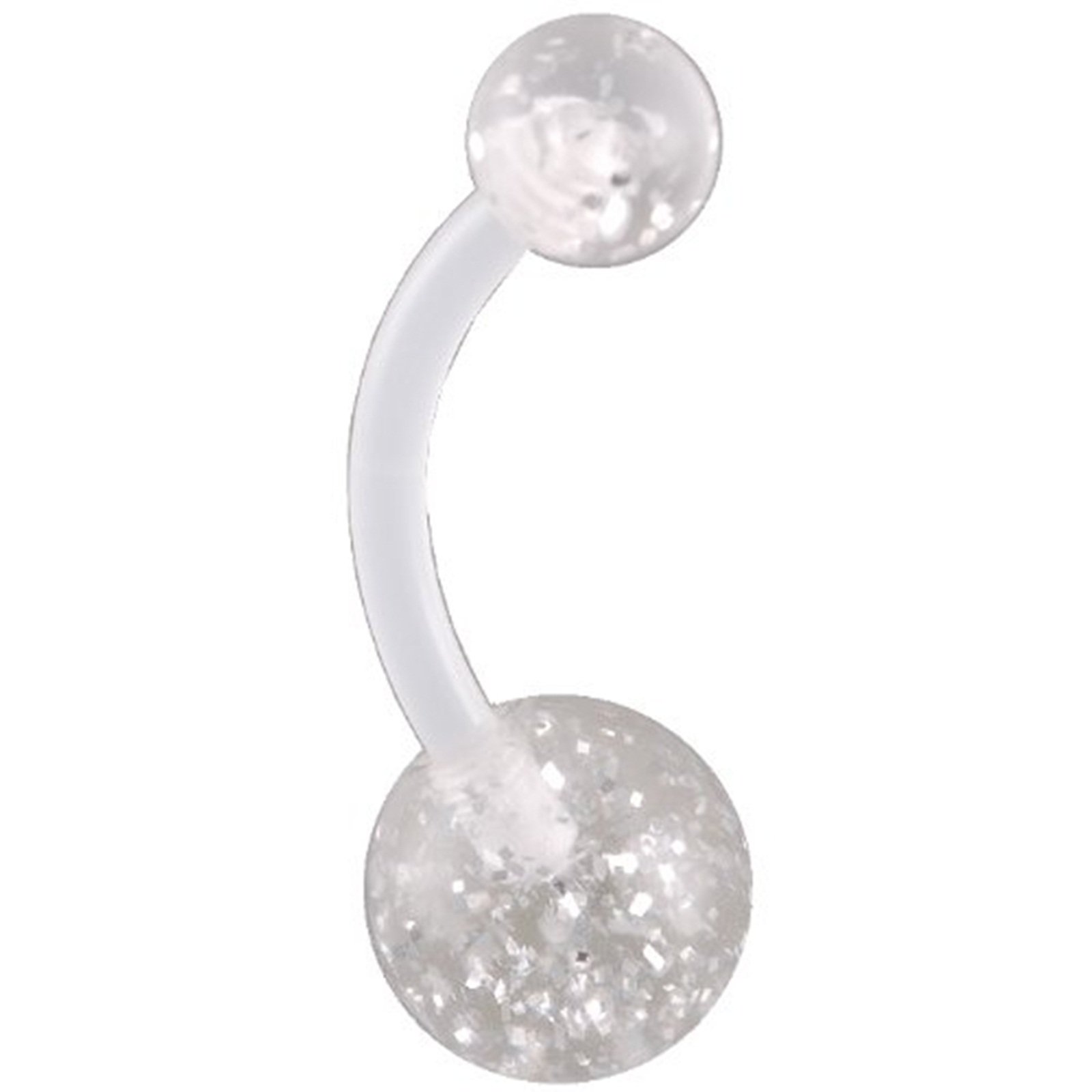 14Gauge 1.6mm 5/16 8mm Clear Flexible Acrylic belly navel button ring bar ABMD Piercing