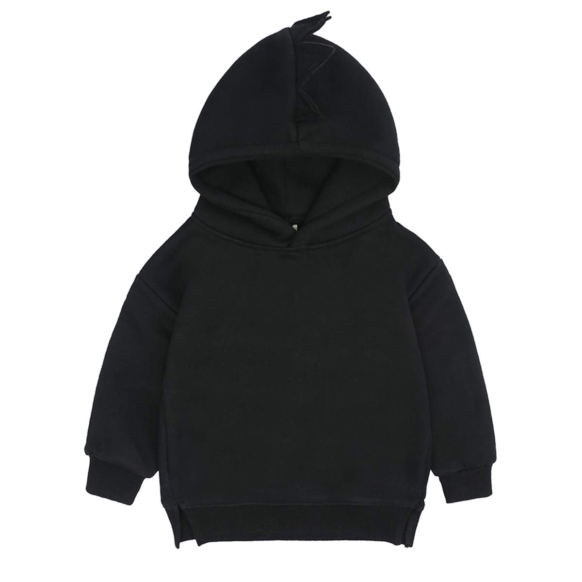 famuka Baby Boy Girl Sweatshirt Toddler Kid Plain Hoodie (Black, 18-24 Months)