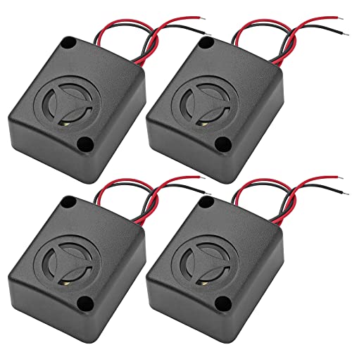 110dB Electronic Black Mini Piezo Alarm Siren DC 12V Insurance AntiTheft HighDecibel Square Shell Active Buzzer Alarm for Car Safes 4PCS