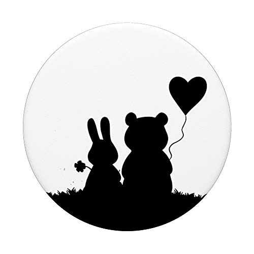 Cute Sweet Bunny and Bear Love Couple Valentine's Day Rabbit PopSockets PopGrip: Swappable Grip for Phones & Tablets