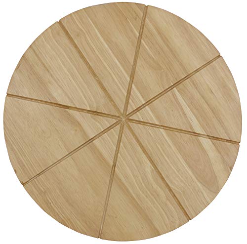Checkered Chef Round Wood Cutting Boards - 13.5 Inch, Reversible Pizza Board w/ 8 Slice Grooves - Cheese Charcuterie Board
